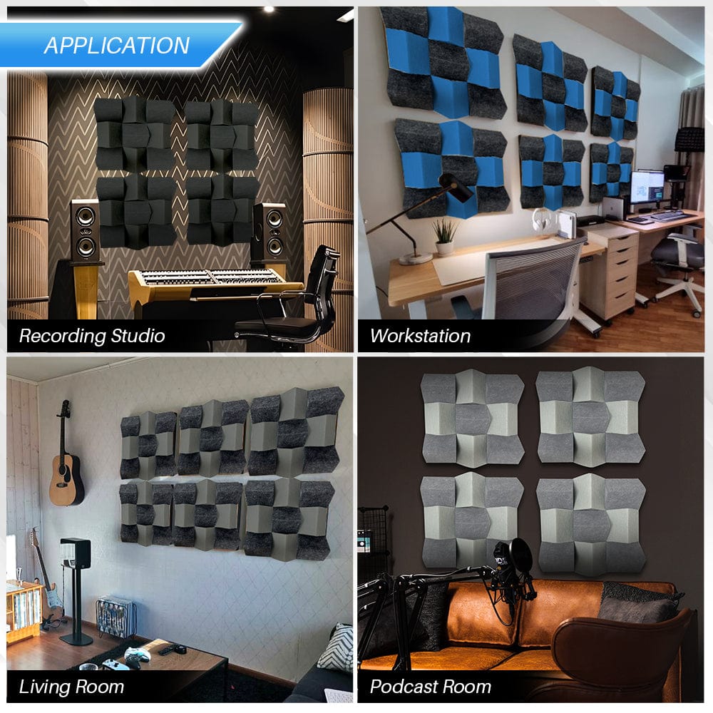 Arrowzoom SOLID COLORS 3D Felt Sound Diffuser - KK1428 | Arrowzoom Acoustics