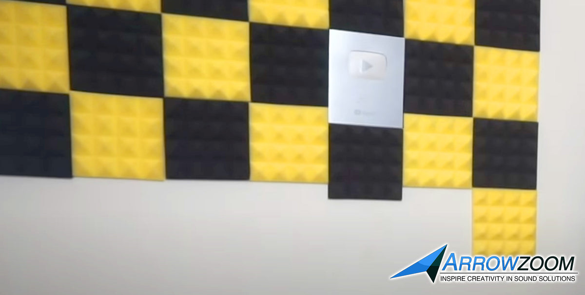 Black and Yellow Pyramid Foam Acoustic Panel Color Combination Set Up ...