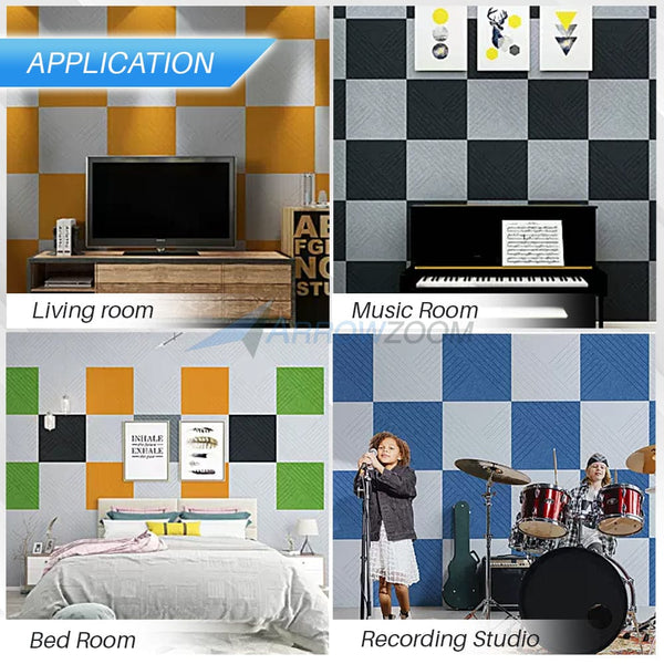 Arrowzoom Diagonal 3D Square Polyester Felt Art Adhesive Panels ...