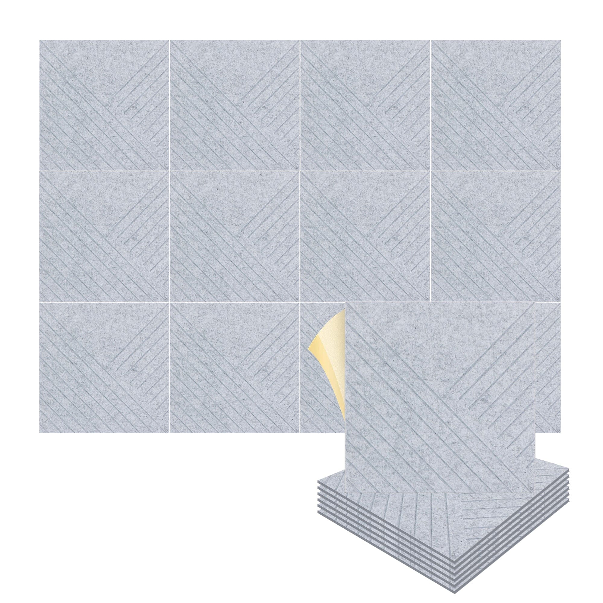 Arrowzoom Diagonal 3D Square Polyester Felt Art Adhesive Panels ...