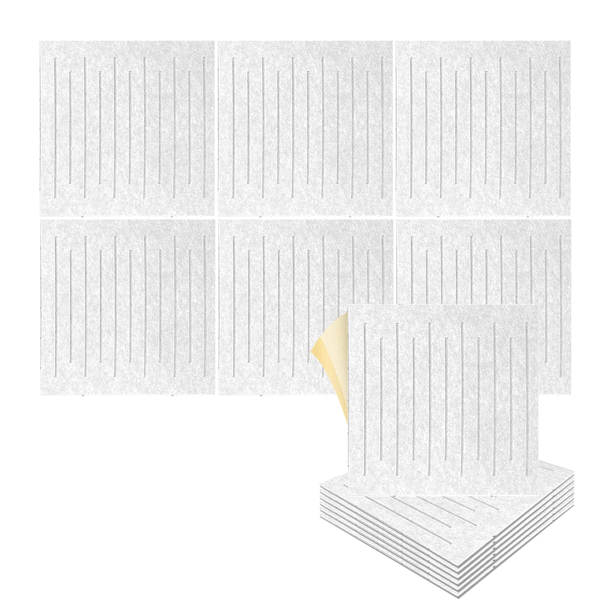 Arrowzoom Soundwave 3D Square Polyester Felt Art Adhesive Panels ...