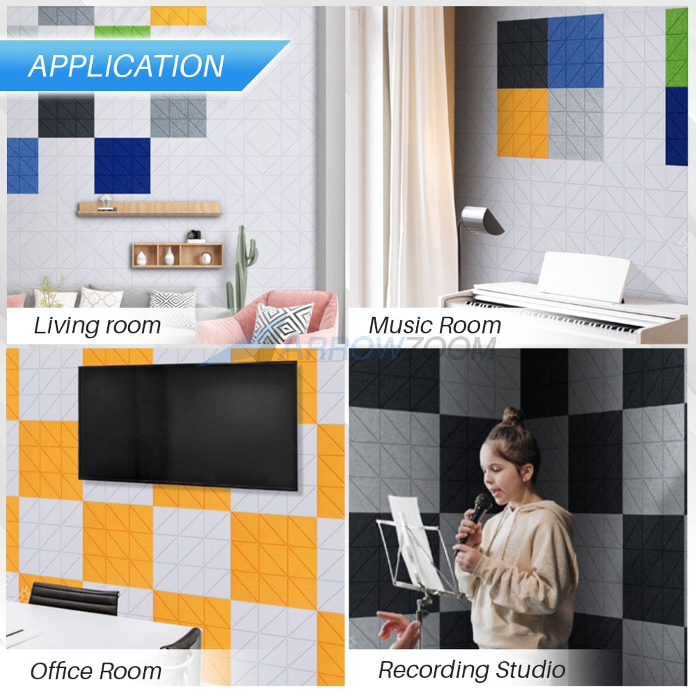 Arrowzoom Parallel 3D Square Polyester Felt Art Adhesive Panels ...