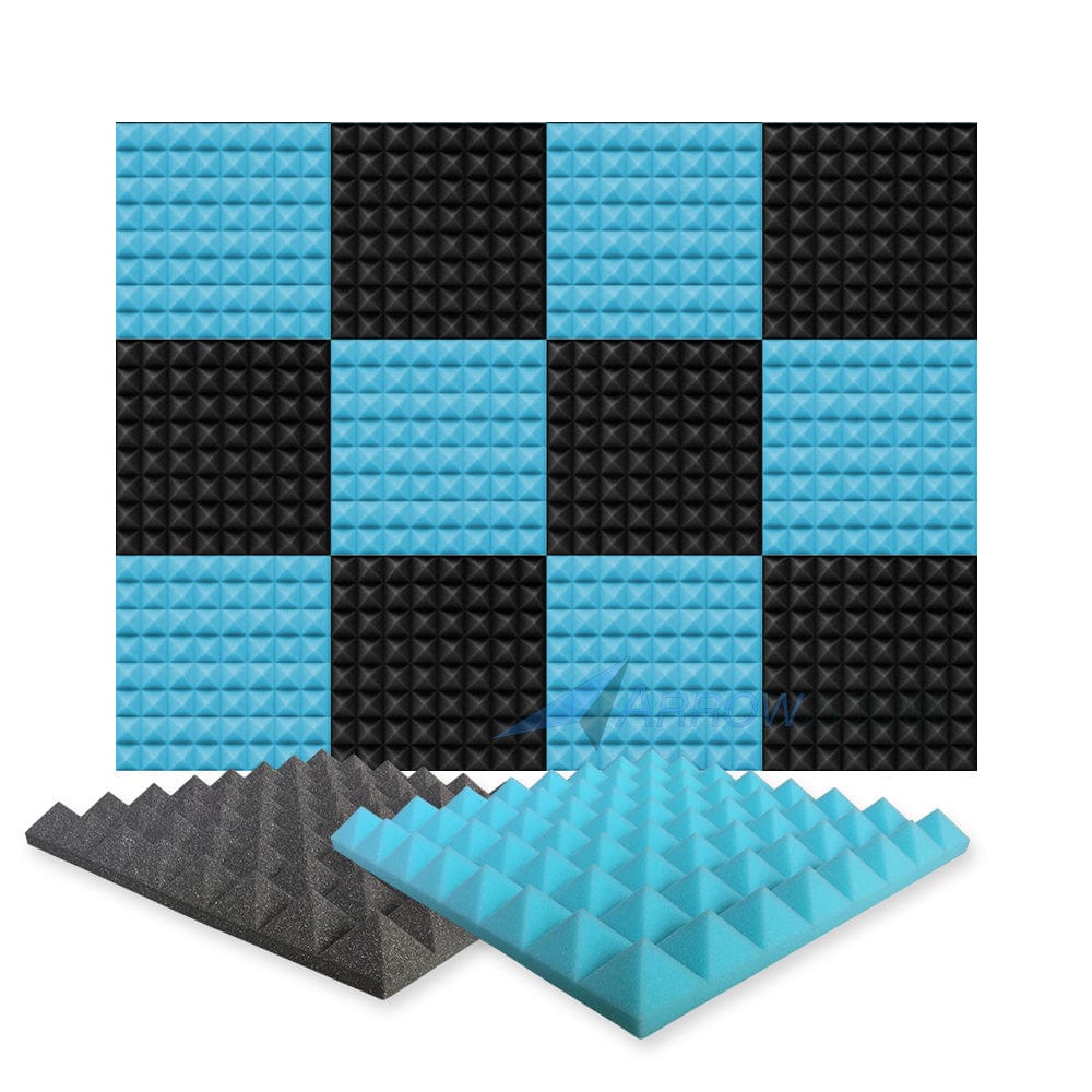 Arrowzoom Pyramid Series Acoustic Foam - Baby Blue x Black Bundle ...