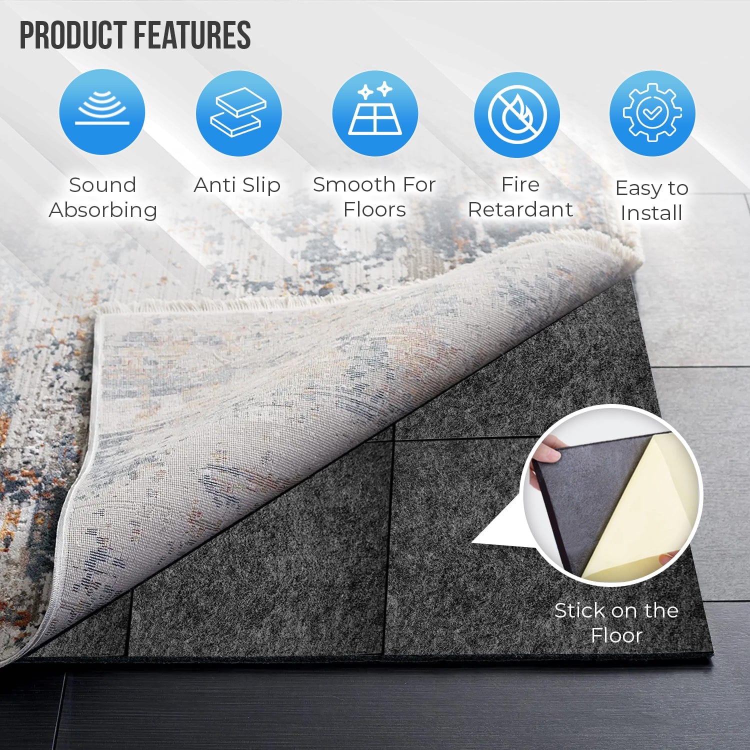 Arrowzoom Non-Slip Soundproof Floor Tiles, Rug Pad - KK1282 | Arrowzoom ...