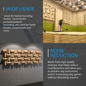 Arrowzoom™ Acoustic Sound Diffuser - Quadratic Skyline - KK1204 ...