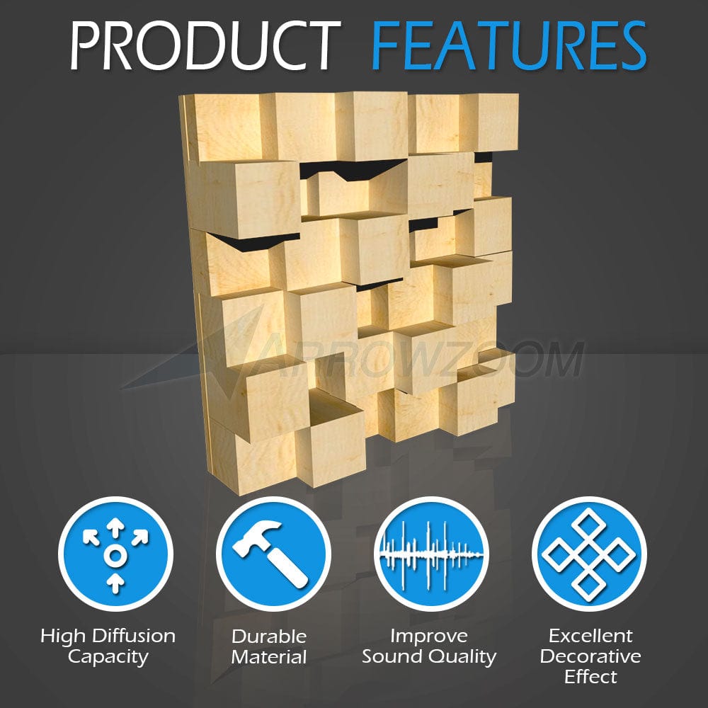 Arrowzoom™ Acoustic Sound Diffuser - Quadratic Skyline - KK1204 ...