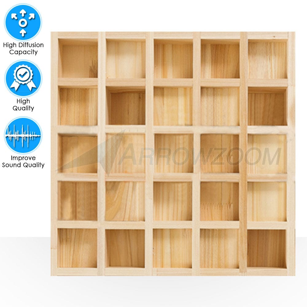 Arrowzoom™ Pro Acoustic Wood Diffuser Panel - 25 Grid - KK1201 ...